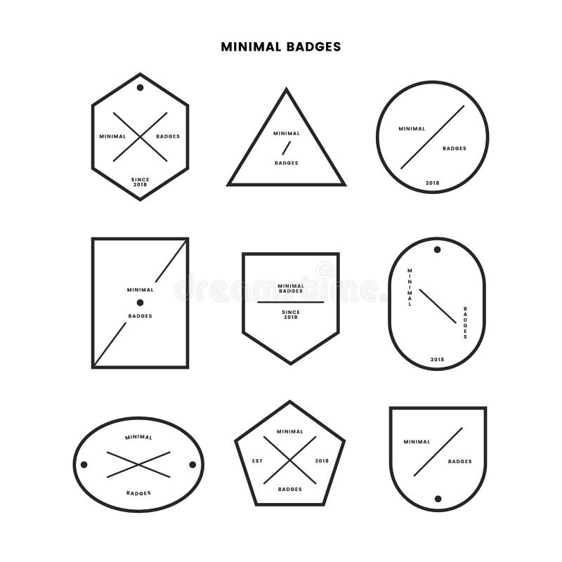 Collection of Minimal Style Badges Stock Vector - Illustration of ...