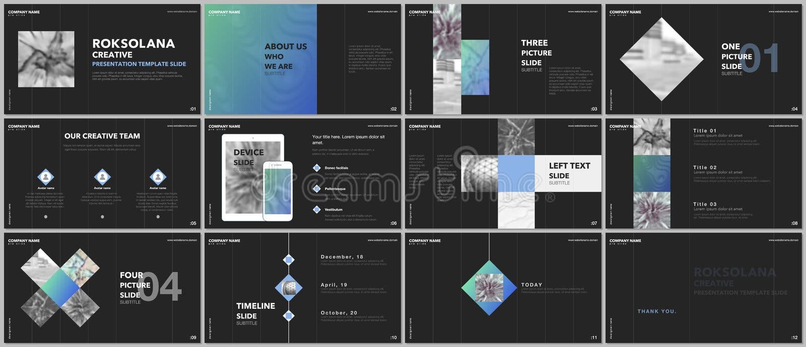 Minimal Presentations Design, Portfolio Vector Templates with Hexagonal ...