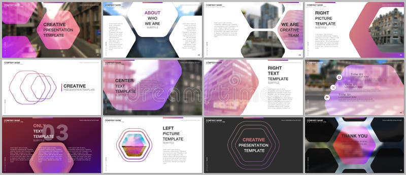 Minimal Presentations Design, Portfolio Vector Templates with Hexagonal ...