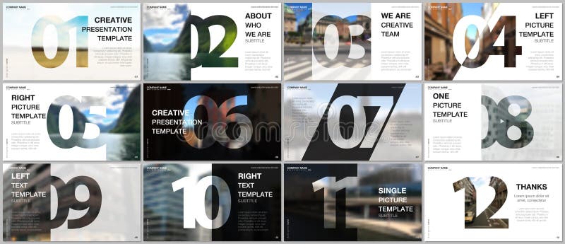 Minimal Presentations Design, Portfolio Vector Templates with Numbers ...