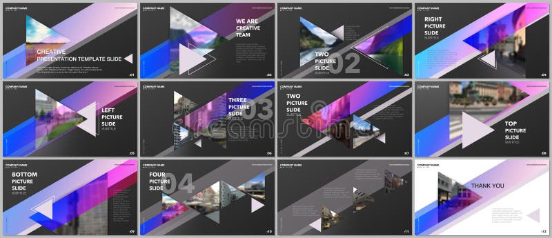 Minimal Presentations Design, Portfolio Vector Templates with Triangles ...