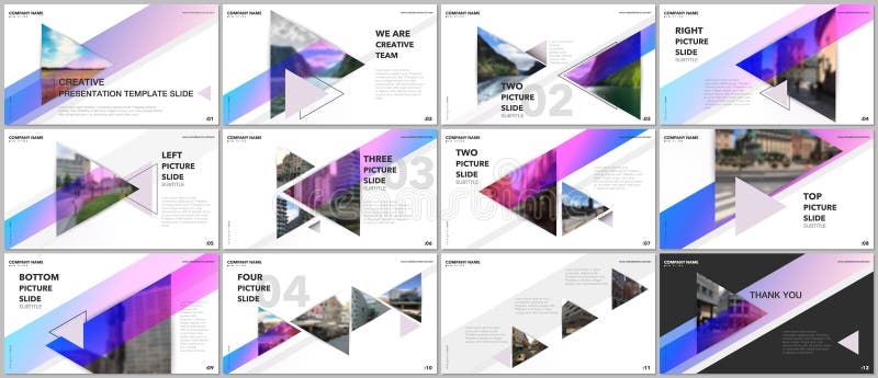 Minimal Presentations Design, Portfolio Vector Templates with Triangles ...