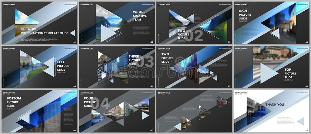 Minimal Presentations Design, Portfolio Vector Templates with Triangles ...