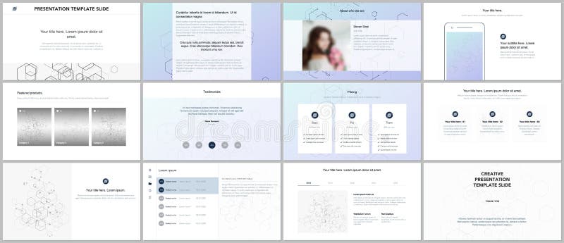 Minimal Presentations, Portfolio Templates. Blue Color Elements ...