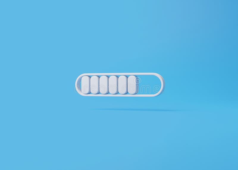 Minimal Progress Bar Part Symbol on Blue Background Stock Illustration ...