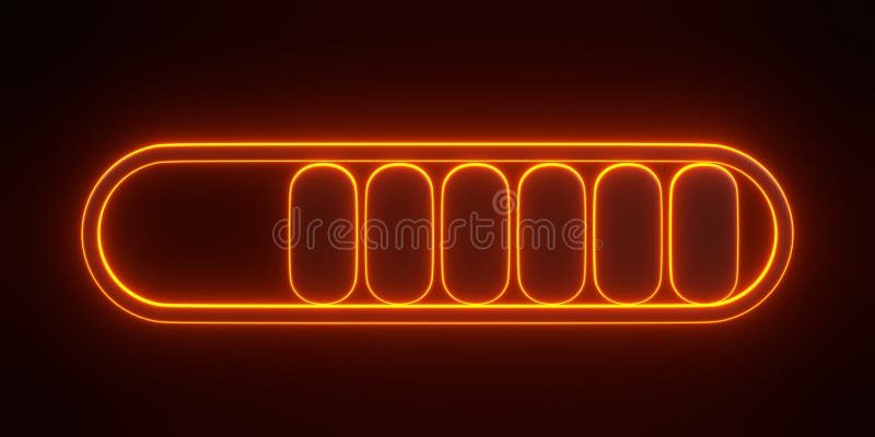 Minimal Progress Bar Part Symbol with Bright Glowing Futuristic Orange ...