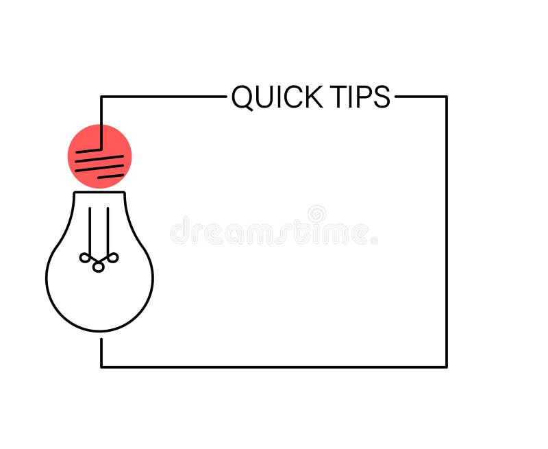 Minimal Quick Tips Icon with Light Bulb. Flat Linear Trend Simple ...
