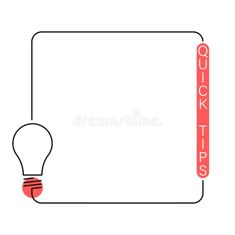 Minimal Quick Tips Icon with Light Bulb. Flat Linear Trend Simple ...