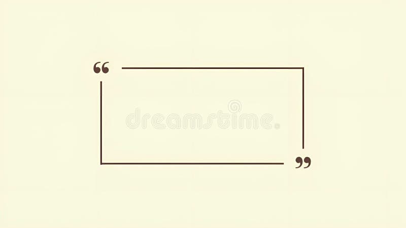 Minimal Quote Frame with Open Rectangle and Quotation Marks on Light ...