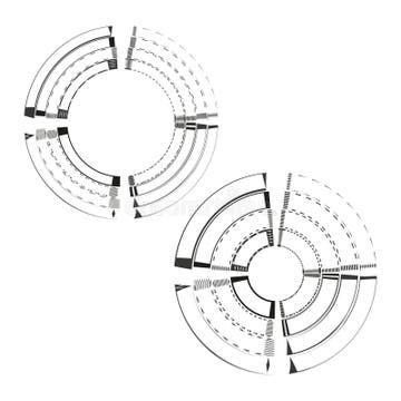 Minimal Radar Icon. Concentric Arc Pattern. Circular Scan Vector. White ...
