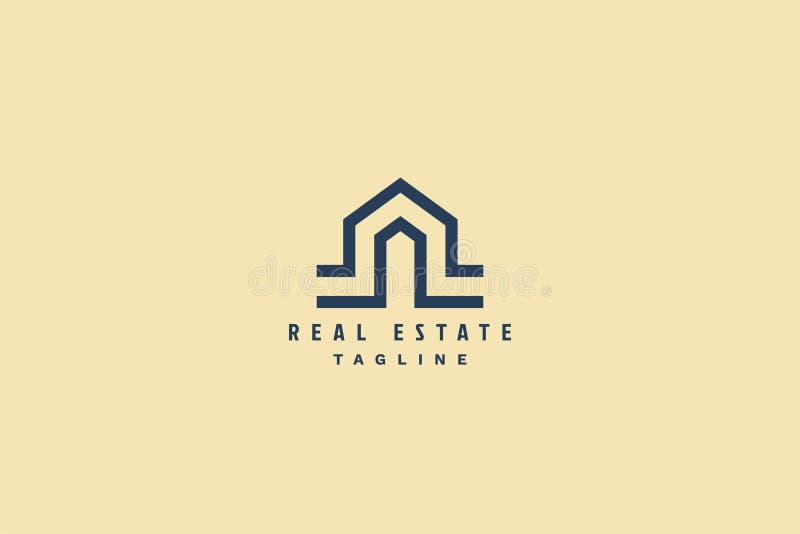 Minimal Real Estate Logo with House Sign Stock Vector - Illustration of ...