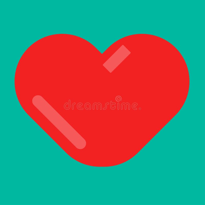 Minimal red heart emblem stock vector. Illustration of green - 97778988
