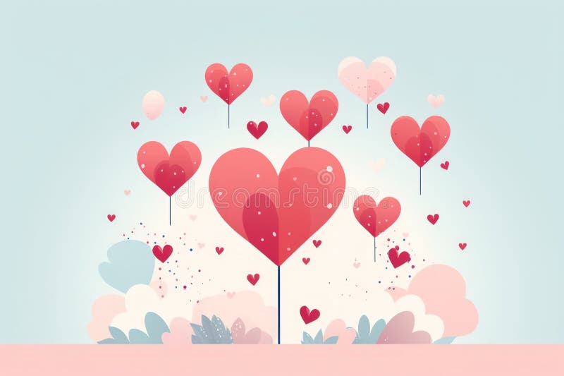 MInimal Red Heart on Pastel Background Wedding or Valentine Card Stock ...