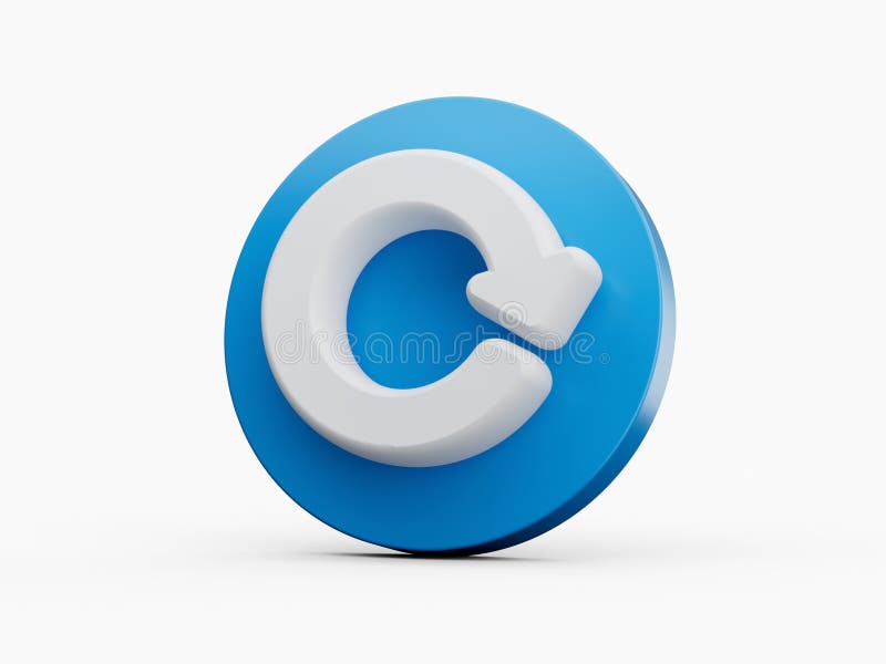 3d Blue Refresh Icon, Reload Icon Symbol, 3d Rotation Arrows on White ...