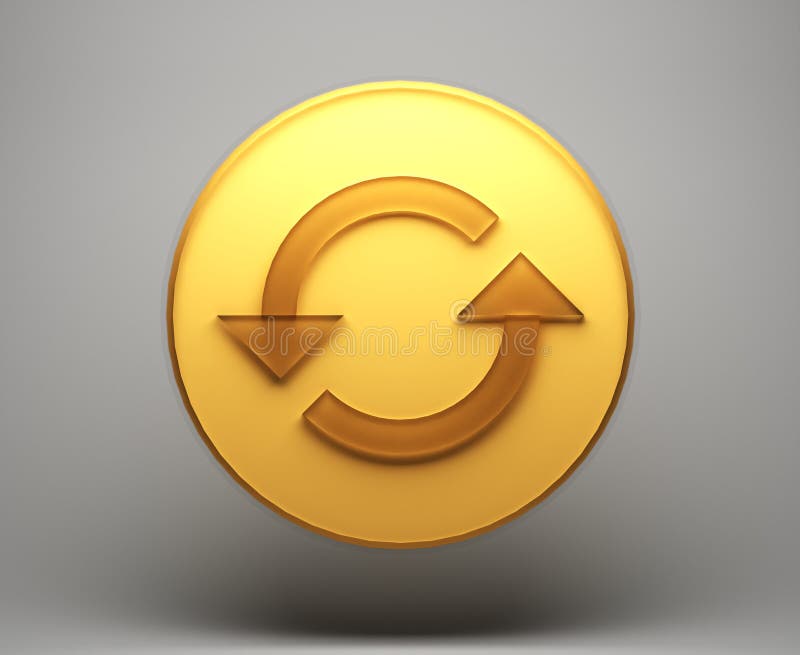 Minimal Refresh Symbol on Yellow Background. 3d Rendering Stock ...