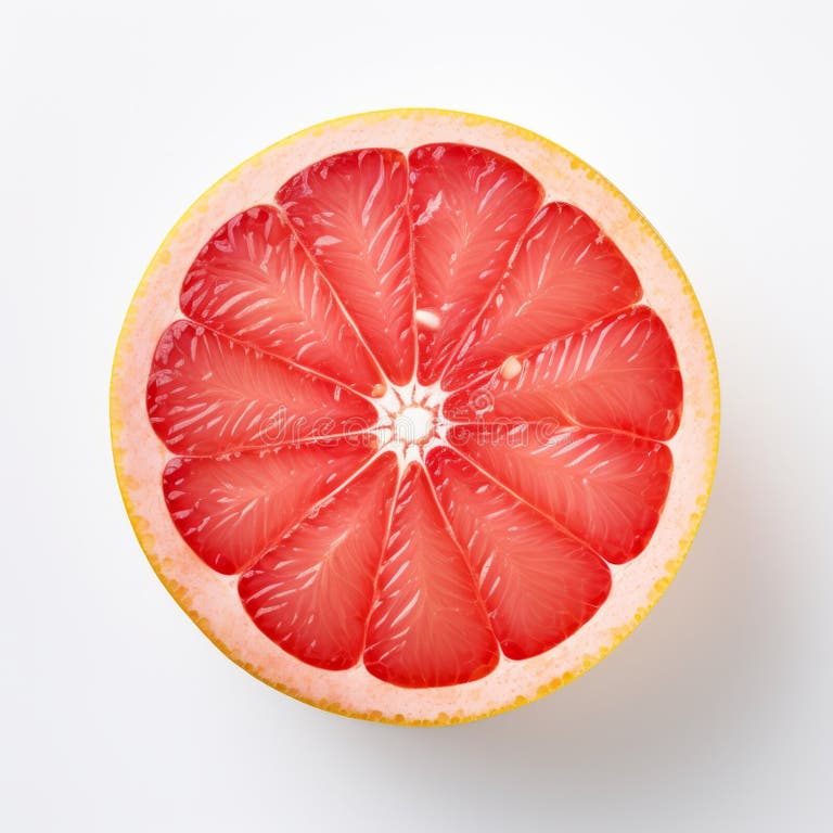 Minimal Retouching: Bold and Symmetrical Grapefruit on White Surface ...