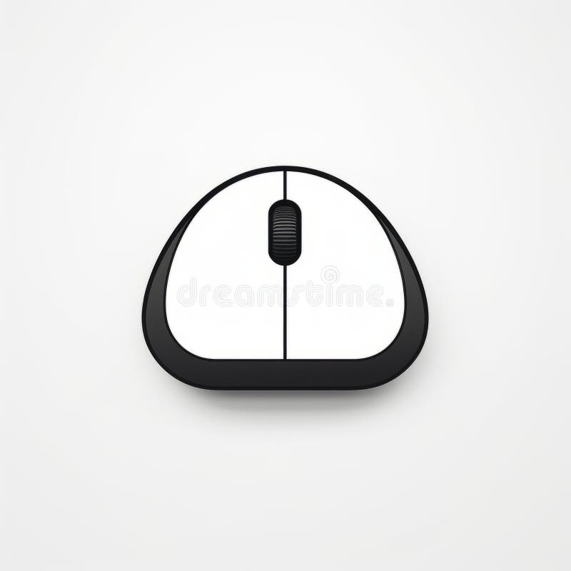 Minimal Retouching White and Black Mouse Icon on White Background Stock ...