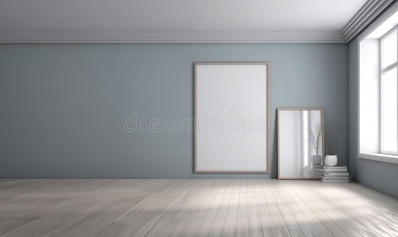 Minimal Room with Picture Frame Mock Up Design. AI Generative Stock ...