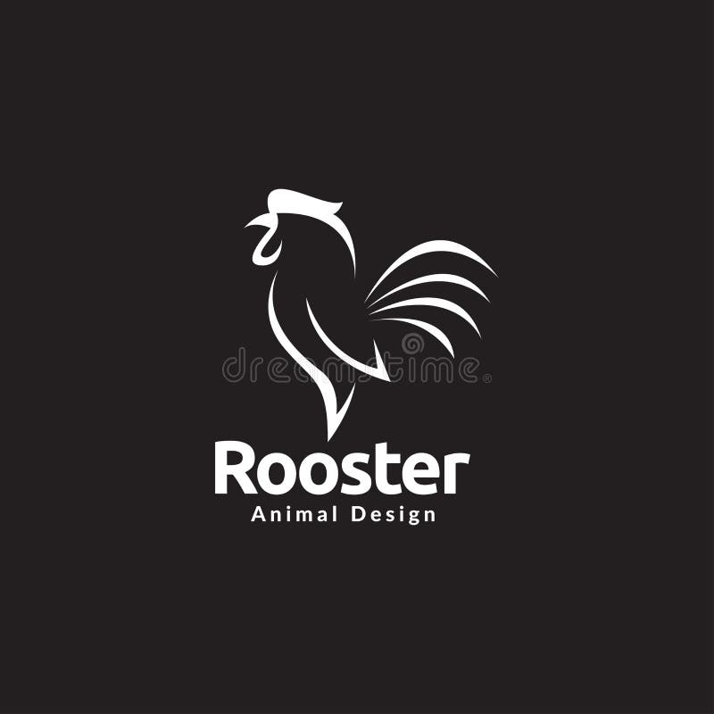 Minimal Rooster Crowing Modern Logo Design Stock Vector - Illustration ...