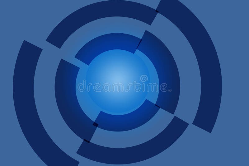 Minimal Rotating Stripes in Circle Form Glow in Centre on Blue Gradient ...