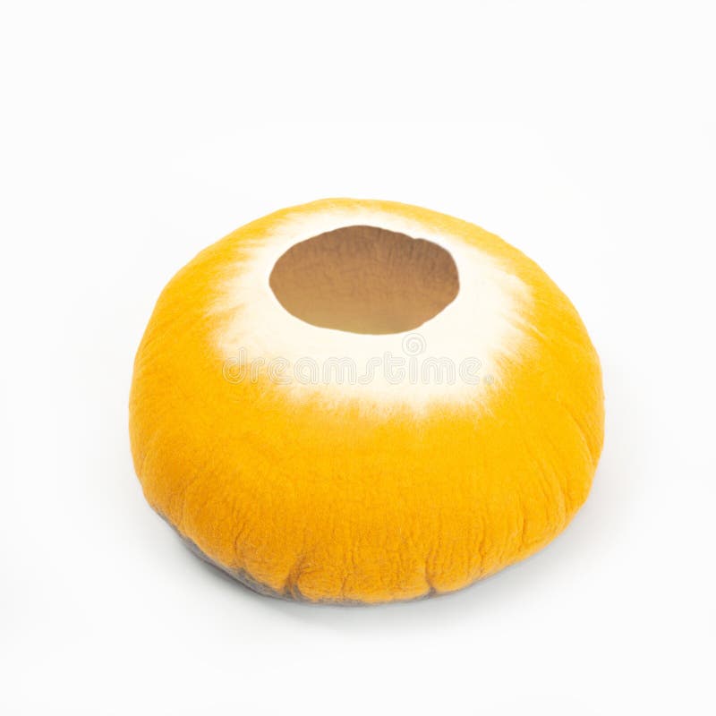Round Yellow Felt Cat House Stock Image - Image of simple, felt: 373012103
