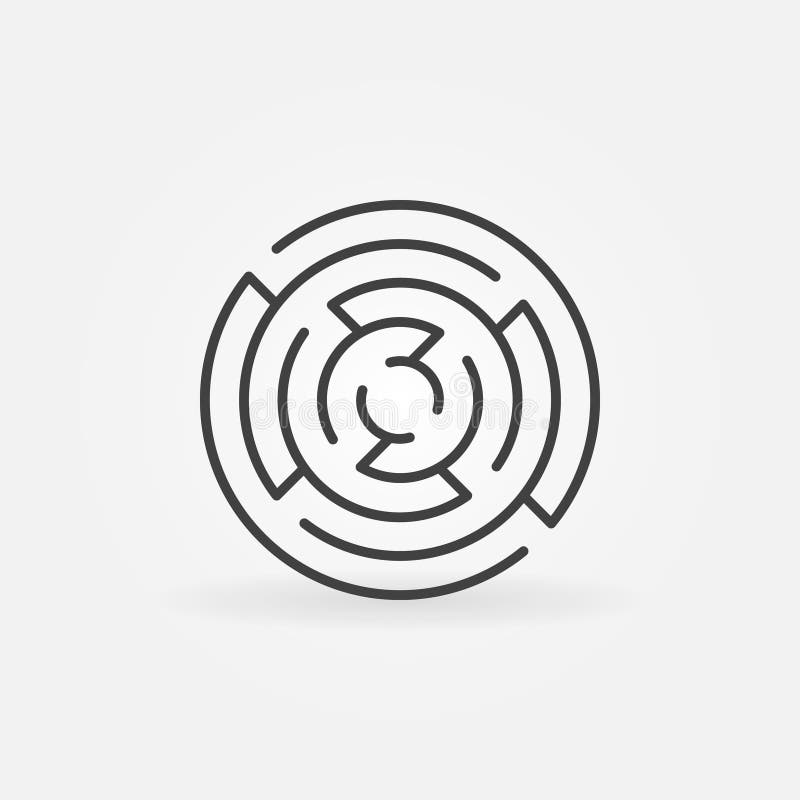 Minimal round maze icon stock vector. Illustration of problem - 90794127