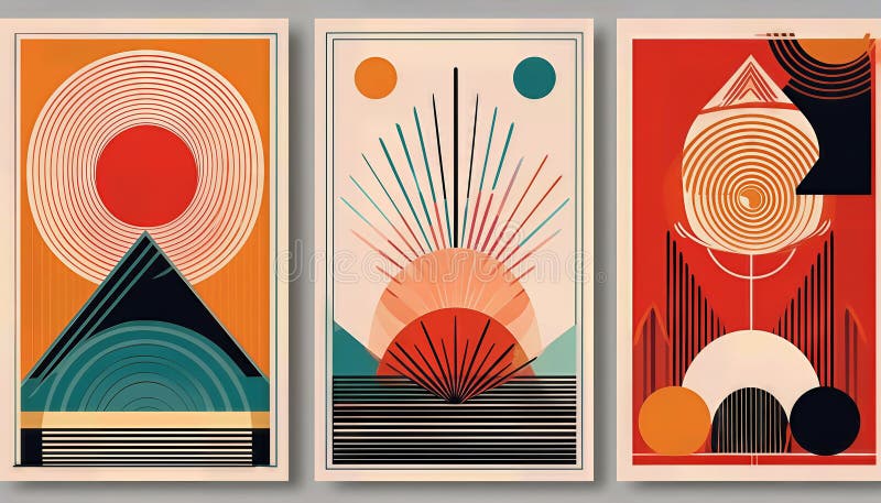 Minimal S Geometric Design Posters Vector Template with Primitive ...