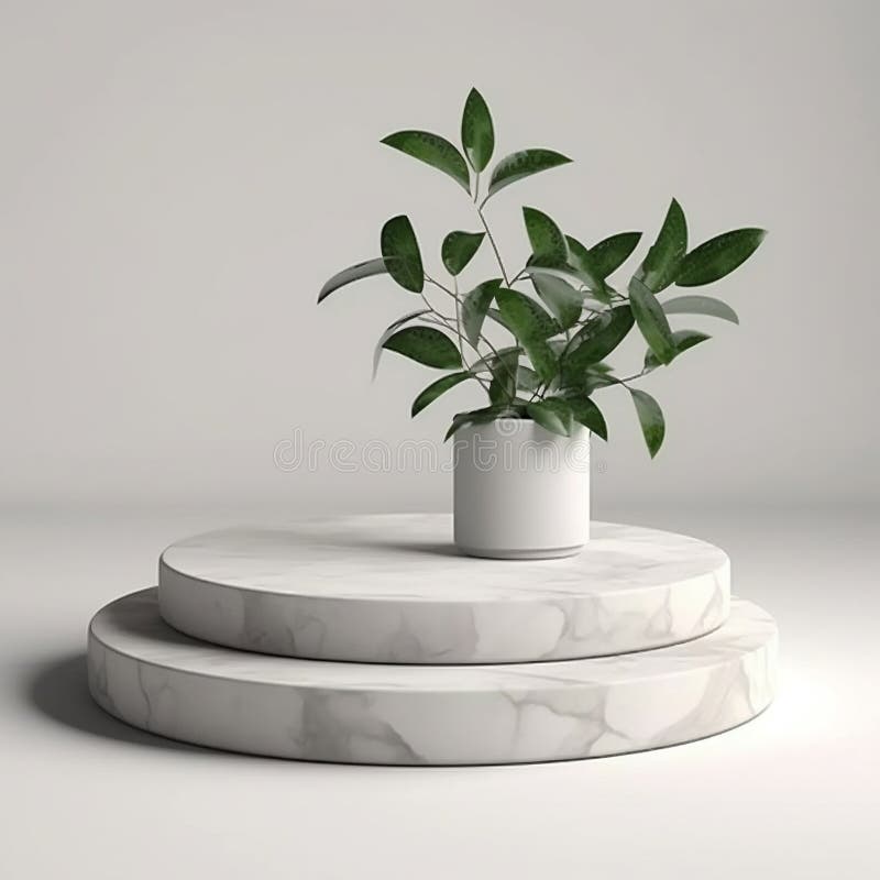 Minimal Scene Featuring a Stone Podium Display. Generative AI Stock ...