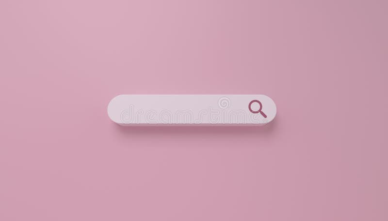 Minimal Search Bar in White on Pink Background. Web Search Concept ...