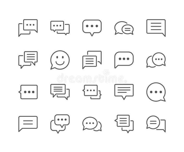 Minimal Set of Chat Bubble Line Icons Stock Vector - Illustration of ... Minimal Set of Chat Bubble Line Icons Stock Vector - Illustration of ...