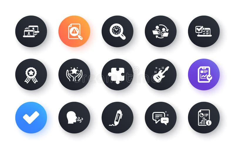 Minimal Set of Employees Messenger, Search Document and Puzzle Flat ...