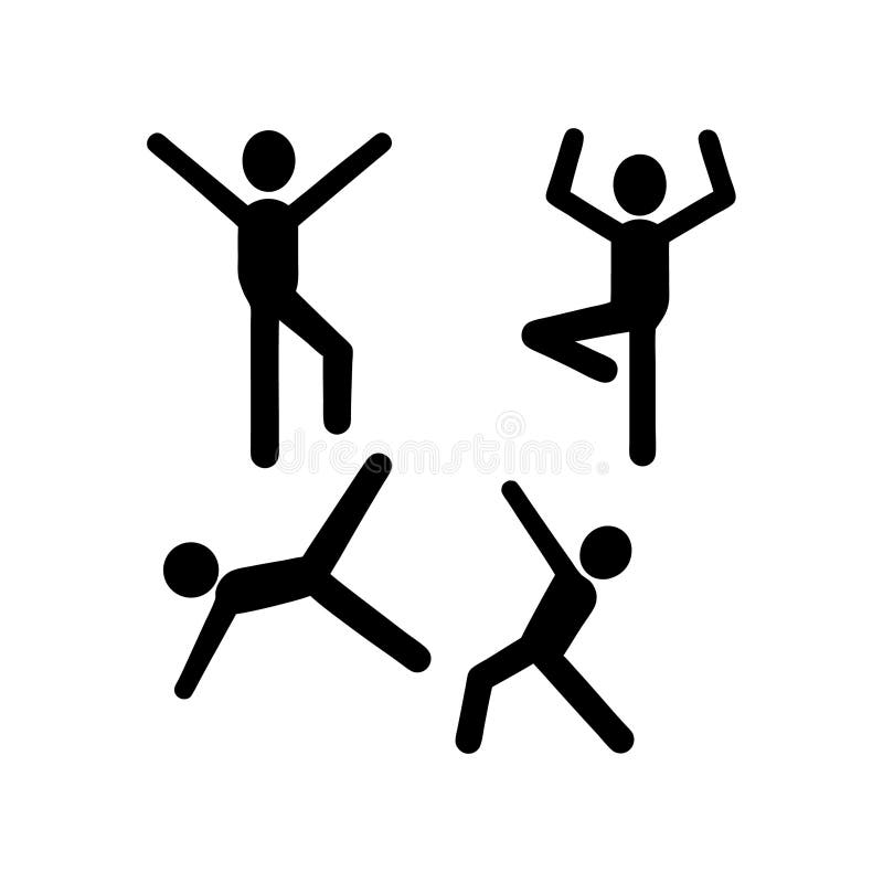 Stick Figure Performance Icons Collection Stock Illustration ...