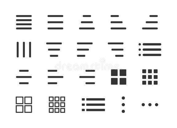 Minimal Set of Hamburger Menu Flat Icons. Menu Icons Vector Set of UI Design Elements Stock ...