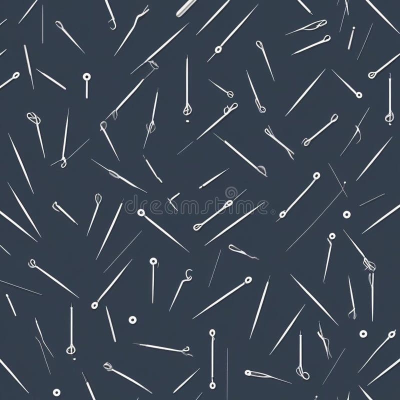 Minimal Sewing Needle & Tailoring Concept Seamless Pattern Stock ...