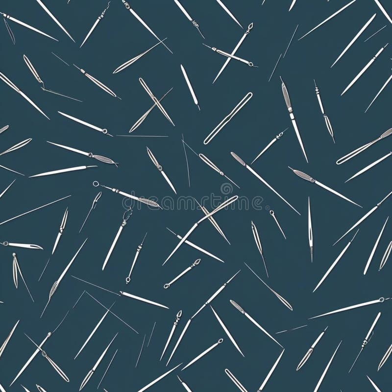 Minimal Sewing Needle & Tailoring Concept Seamless Pattern Stock ...