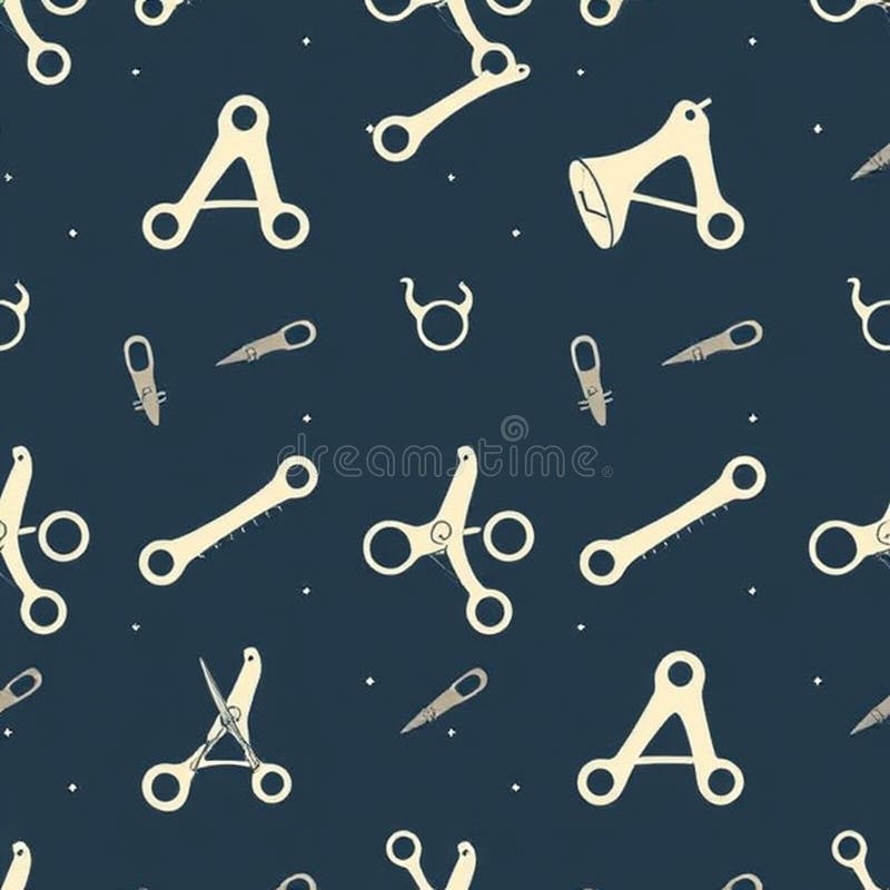 Minimal Sewing Needle & Tailoring Concept Seamless Pattern Stock ...