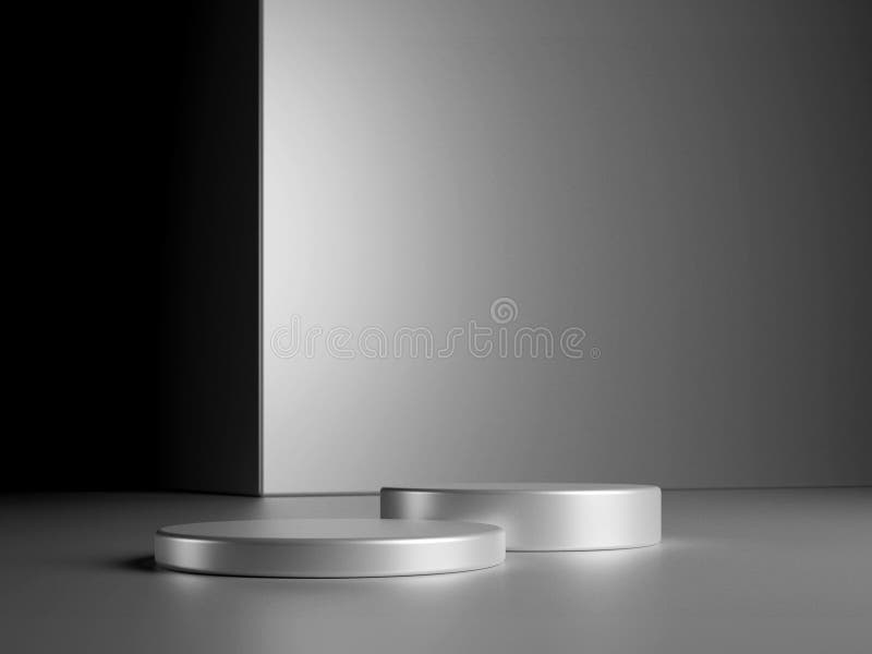 Minimal Silver Podium Product Presentation on Silver Background Stock ...