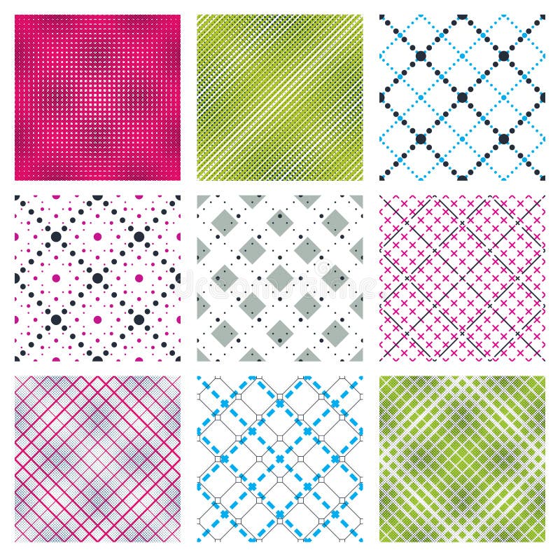 Minimal Simple Geometric Seamless Patterns Set, Vector Abstract ...
