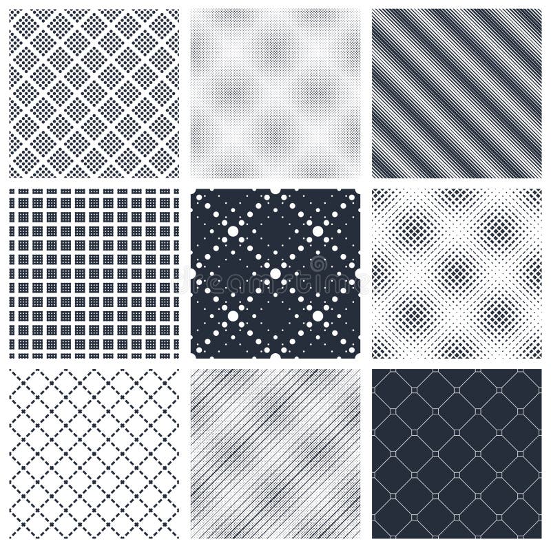 Minimal Simple Geometric Seamless Patterns Set, Vector Abstract ...