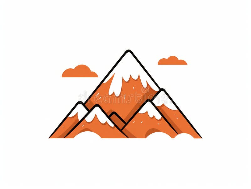 Minimal Simple Hand-Drawn Mountain Illustration AI Generated Stock ...