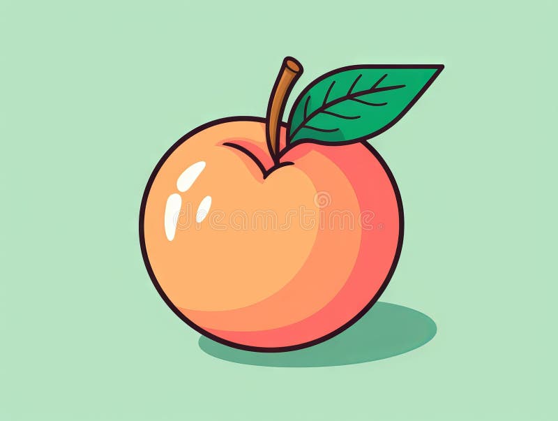 Minimal Simple Hand-Drawn Peach Illustration AI Generated Stock ...