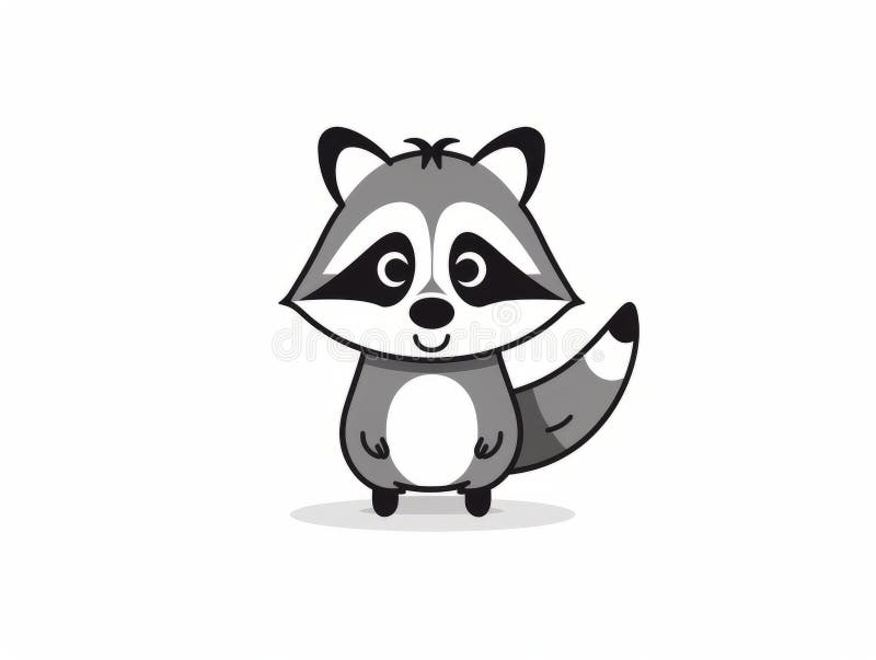 Minimal Simple Hand-Drawn Raccoon Illustration AI Generated Stock ...