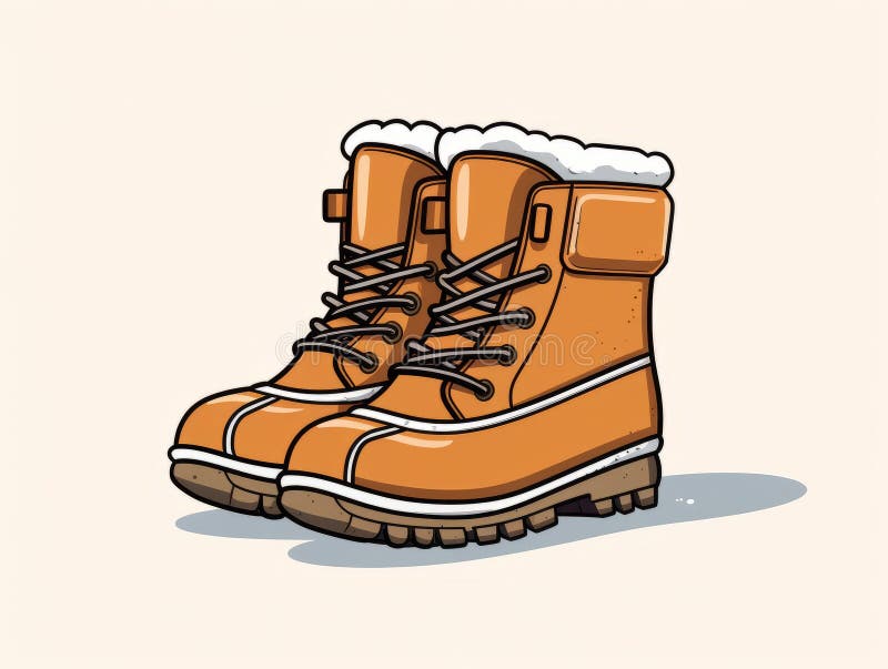 Minimal Simple Hand-Drawn Snow Boots Illustration AI Generated Stock ...
