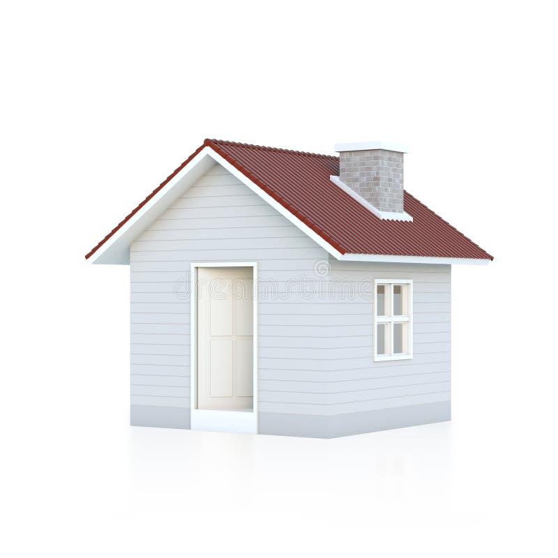 Minimal Simple House Isolated on White Background. Stock Illustration ...