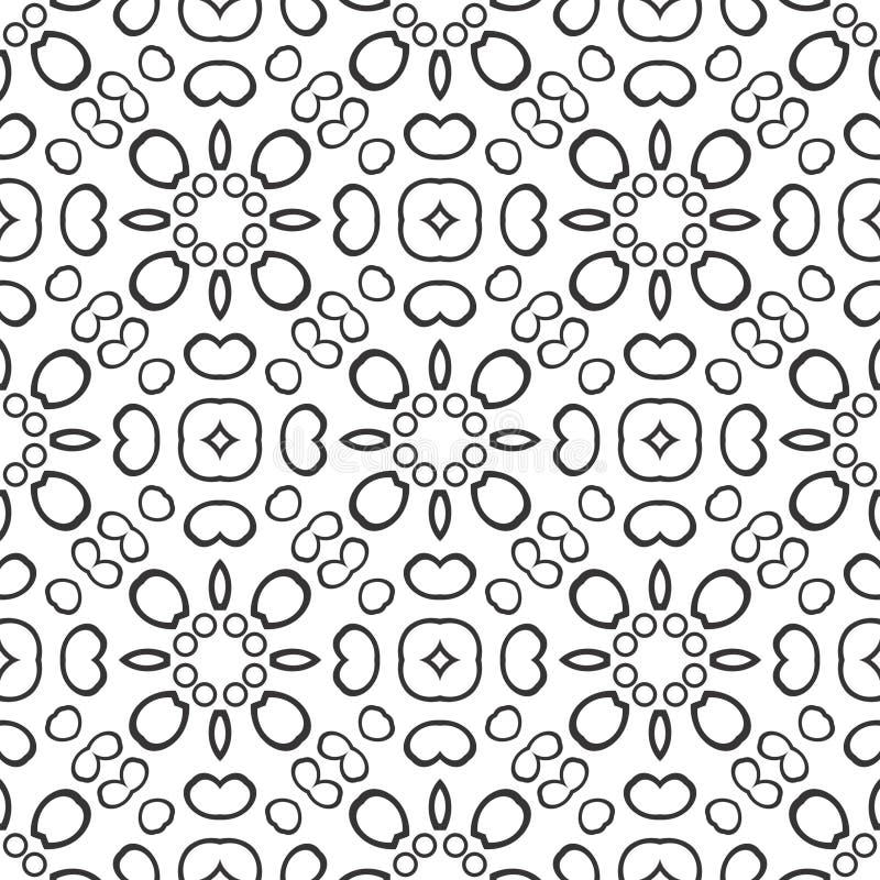Minimal Simple Mandela Style Repeating Black N White Pattern Vector ...