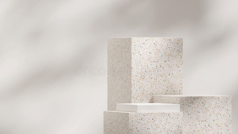 Minimal Simple Rectangle Terrazzo Texture and White Podium in Square ...