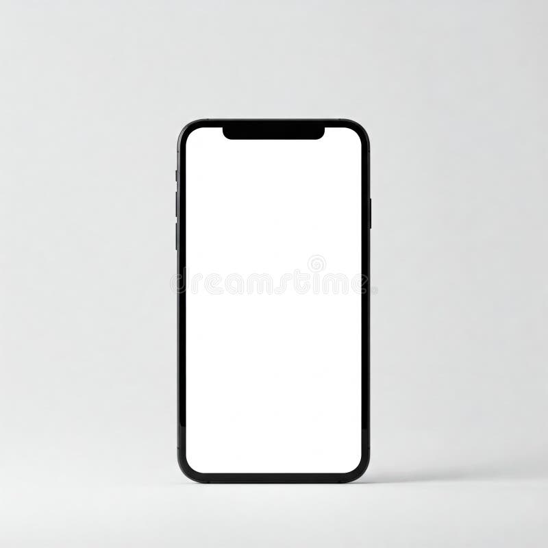 Minimal Smartphone Mockup with Blank Screen on Neutral Background Stock ...