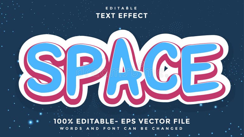 Minimal Space Editable Text Effect Design Template, Effect Saved in ...