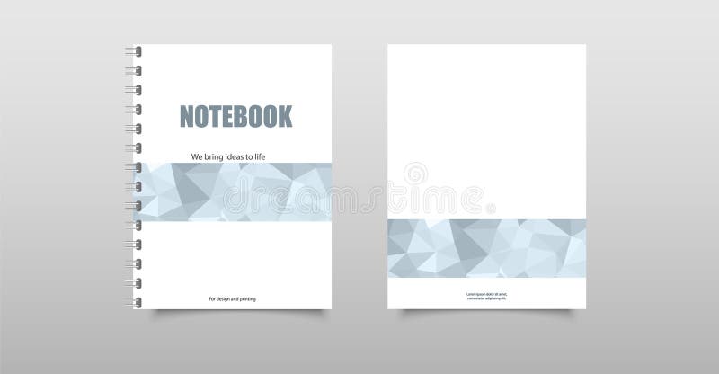 Minimal Spiral Notebook Cover Mockup with Geometric Pattern Stock ...