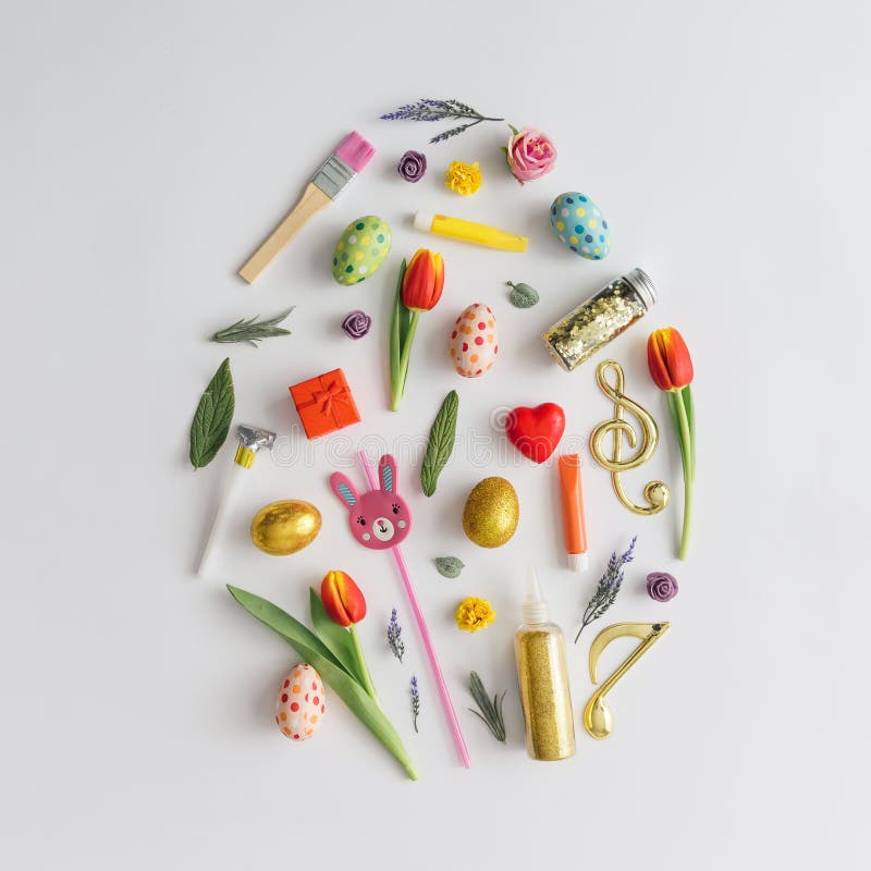 Minimal Spring Concept. Flat Lay. Stock Photo - Image of composition ...